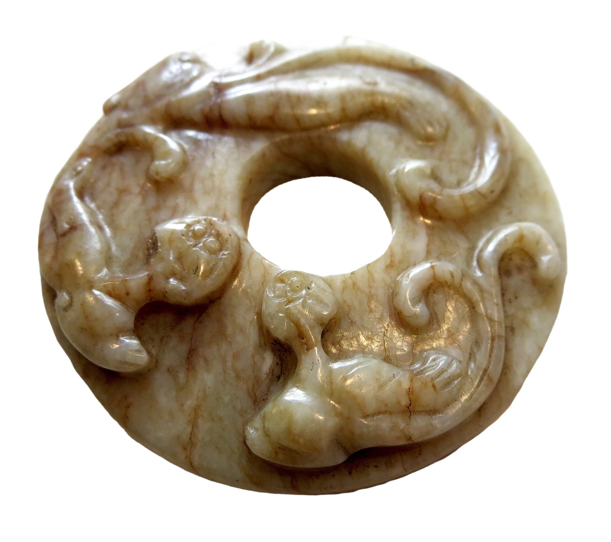 Jade Bi Disk Kylins Chilongs Dragons Ming Dynasty – Hartman Galleries